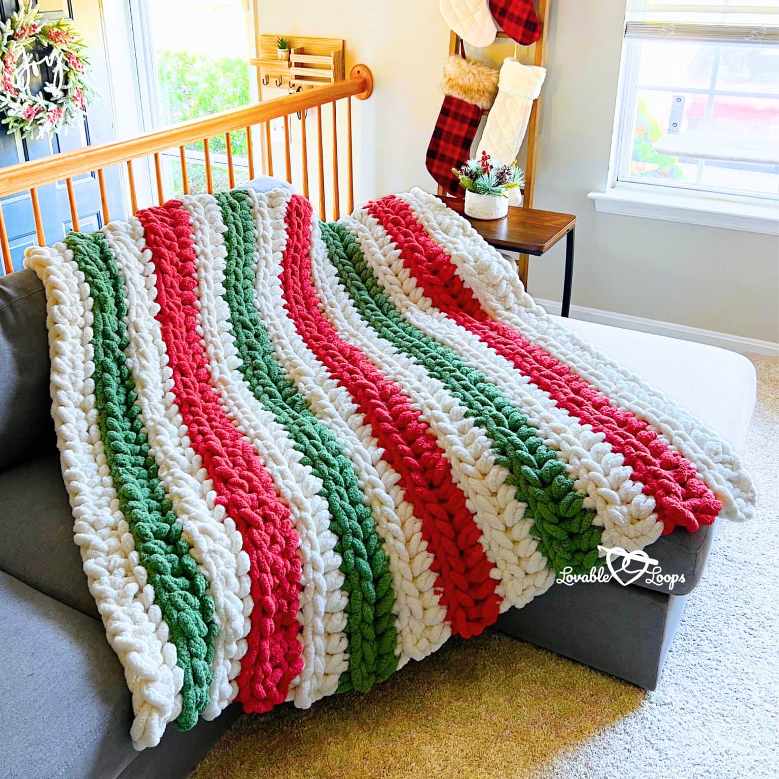 Classic Crochet Christmas Blanket Pattern Free & Easy