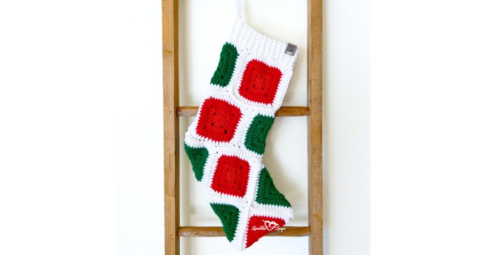 Granny Square Crochet Christmas Stocking Pattern Free