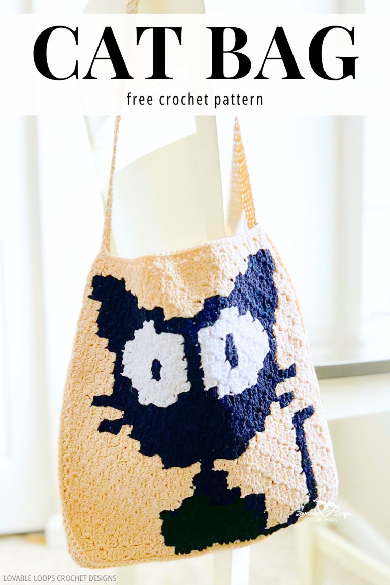 Free & Easy Crochet Bag Pattern- Crazy Cat Lady Tote