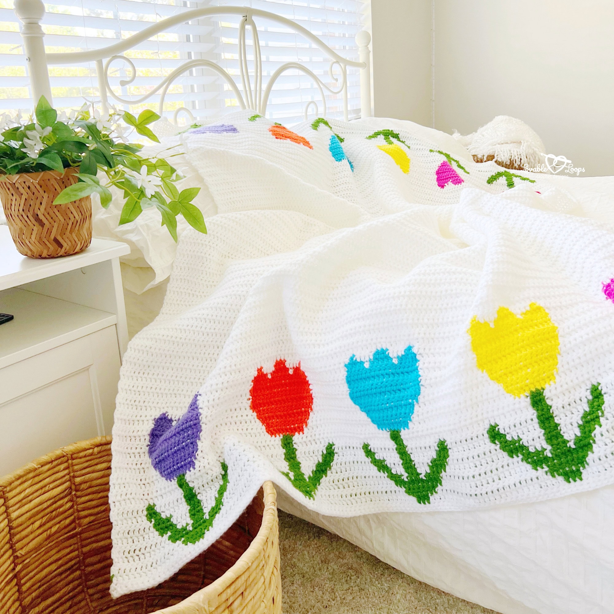 Tulip Garden Crochet Flower Blanket Pattern – Free Spring Design