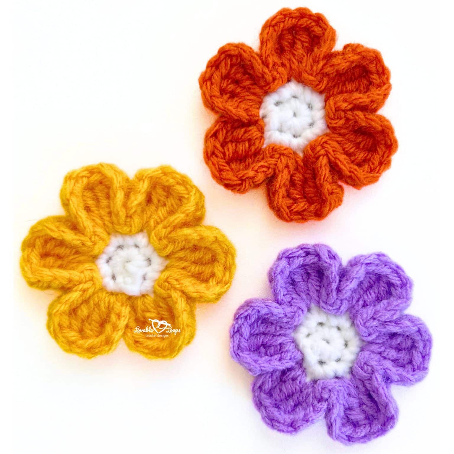 Crochet Small Flower Pattern – Easy Fall Crochet Applique