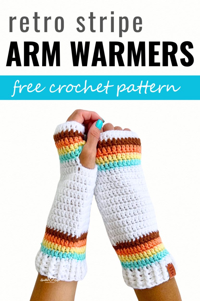 Free crochet arm warmers pattern - easy retro fingerless gloves