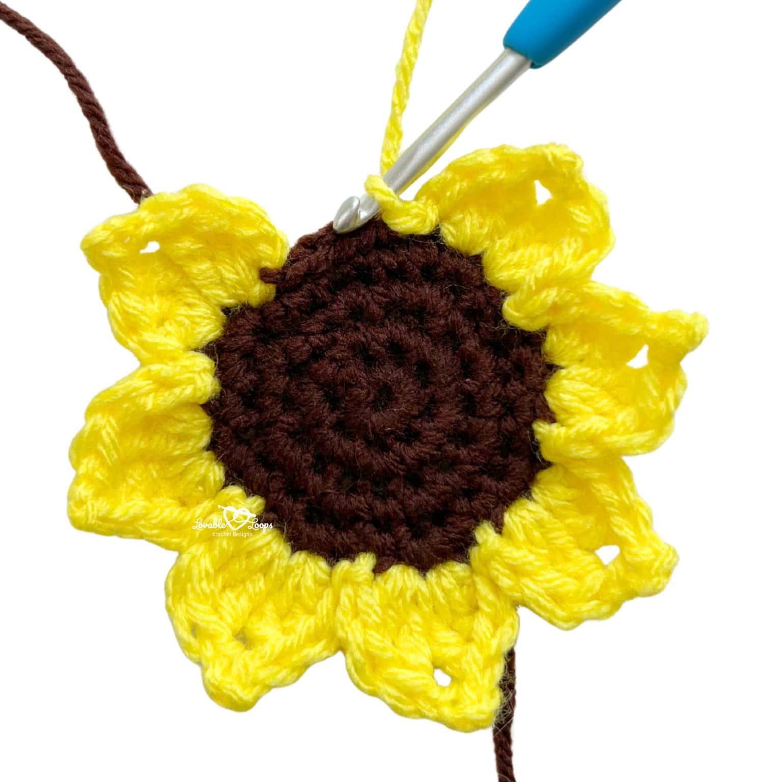 Free Crochet Sunflower Pattern — Easy Crochet Flower Applique