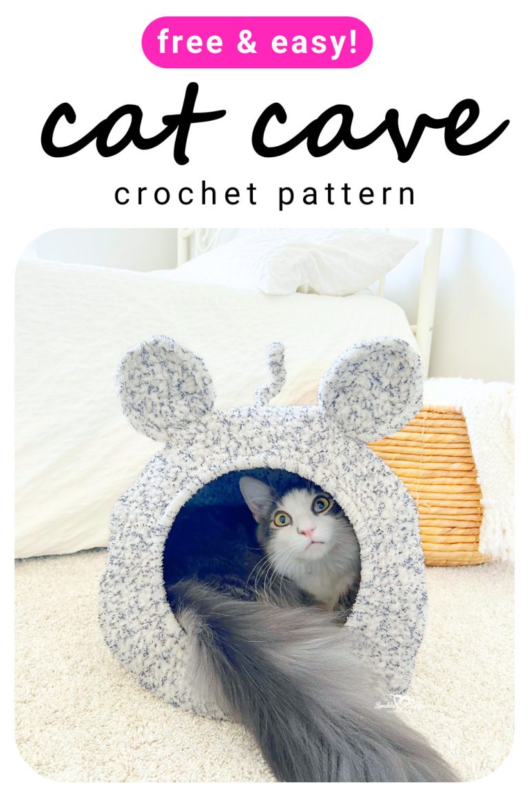 Crochet cat cave pattern (free mouse ears cat pod)