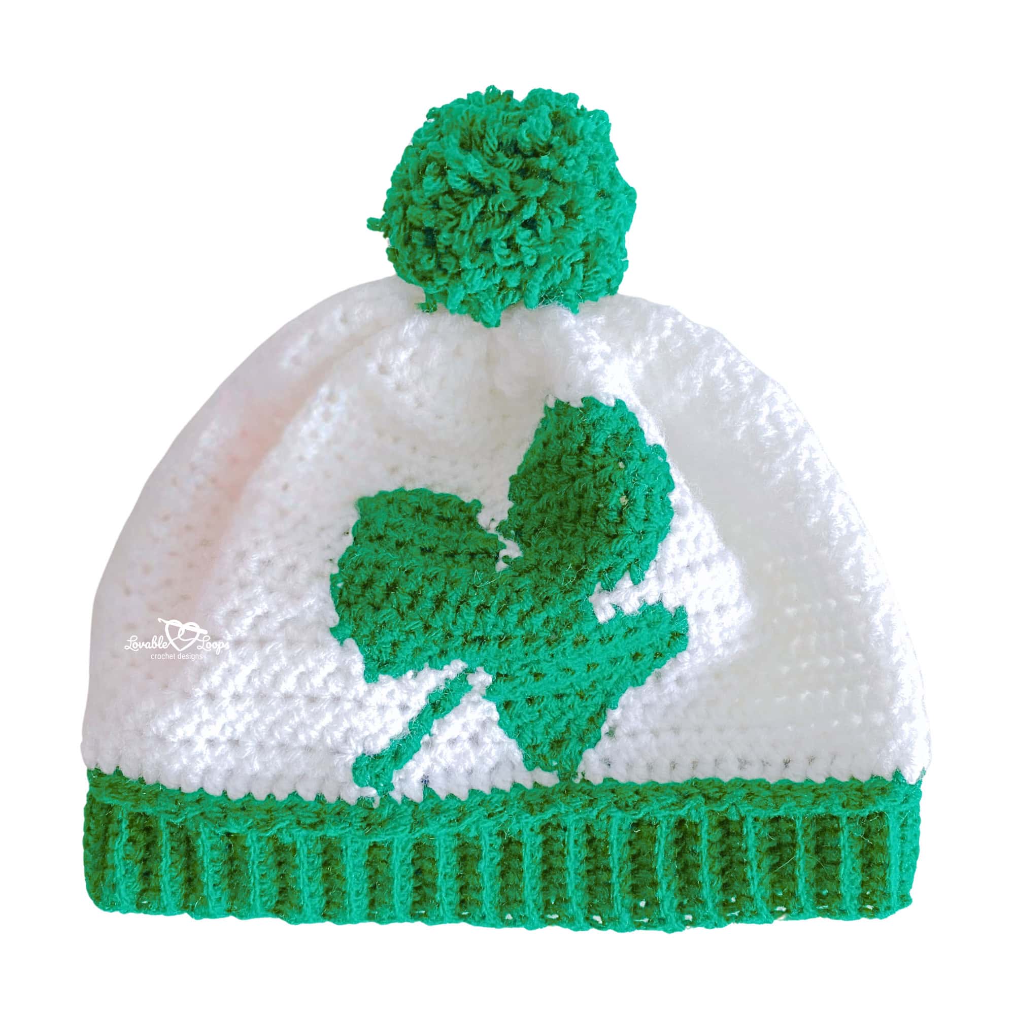 C2C crochet shamrock pillow pattern – free St. Patrick’s Day decor