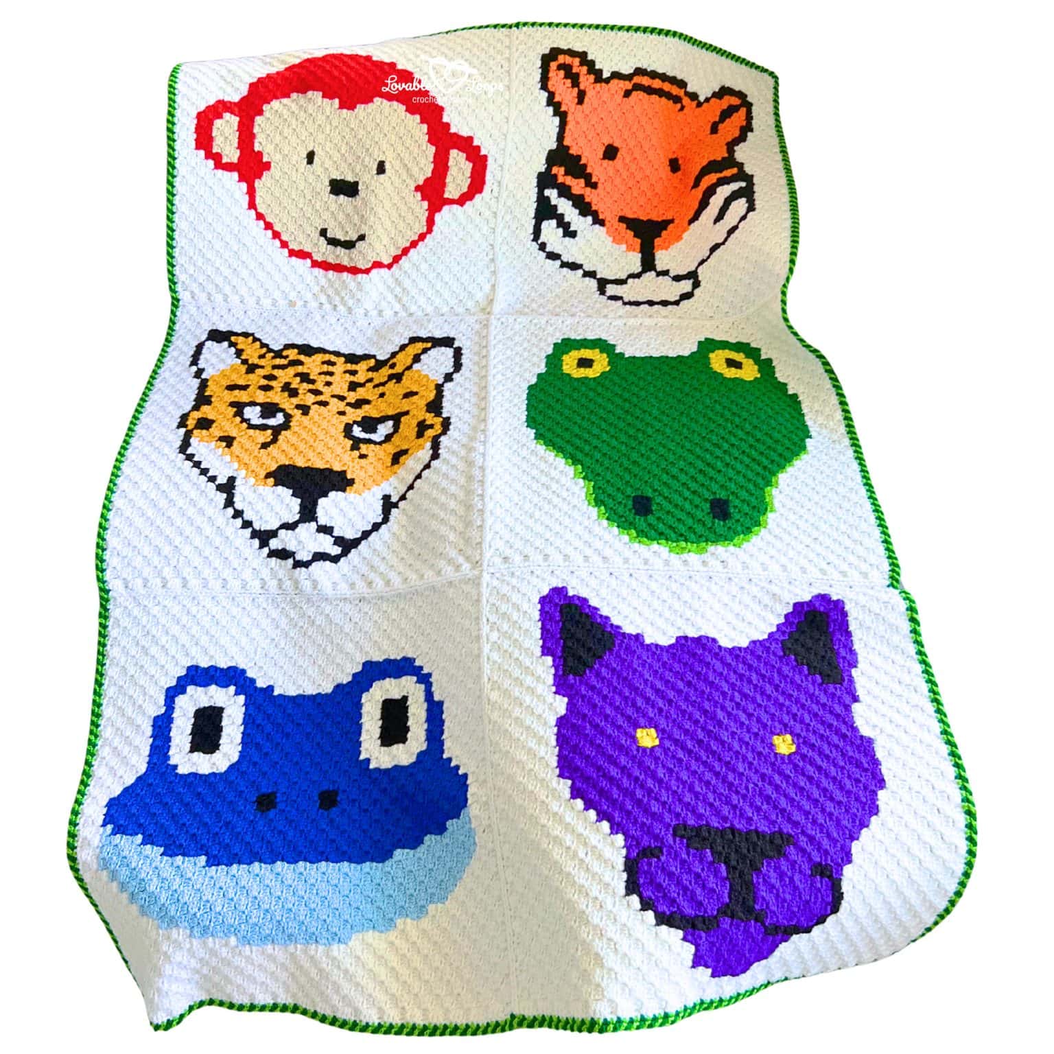 Crochet farm animal blanket pattern (free C2C design)