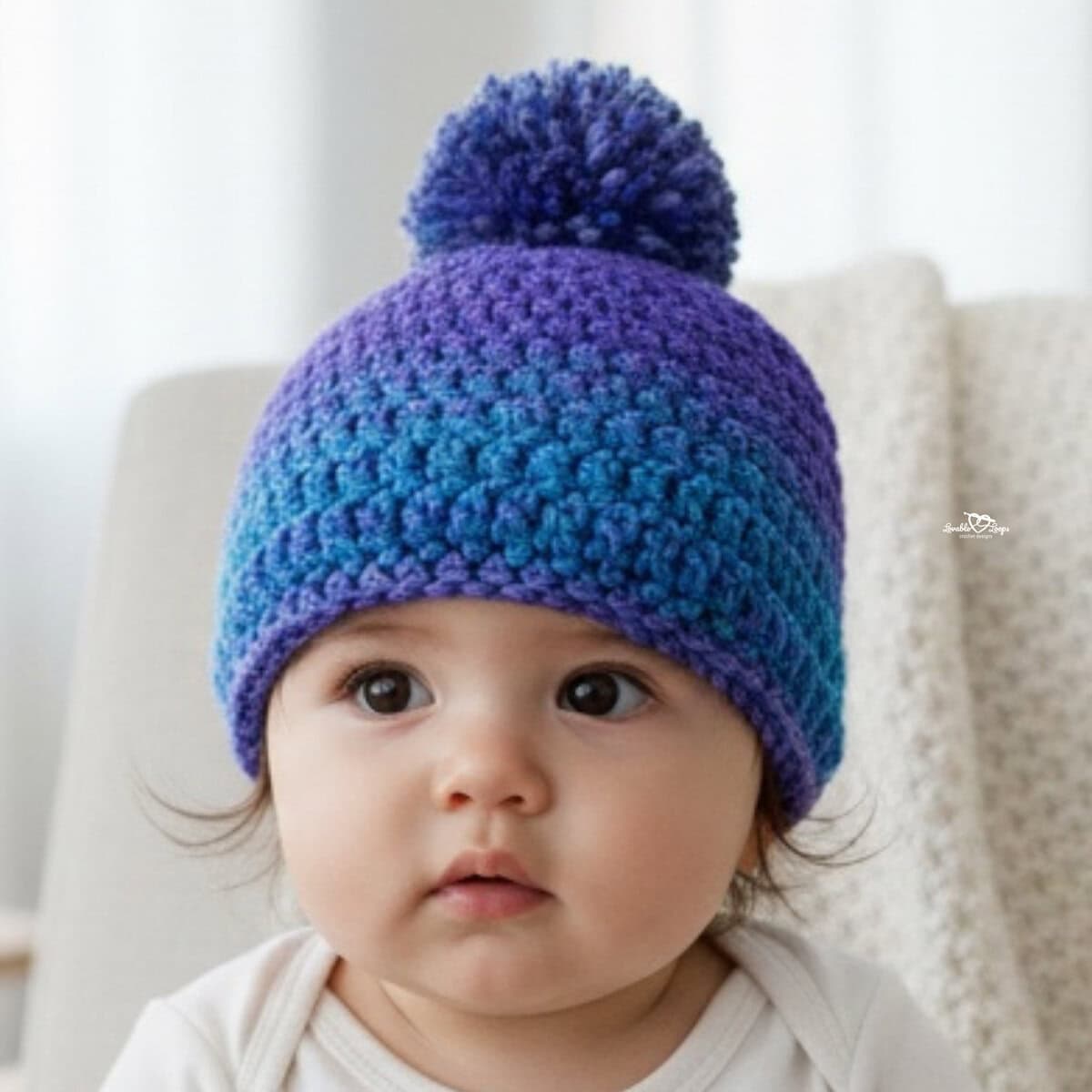 Crochet newborn hat pattern – free, easy, top-down baby beanie