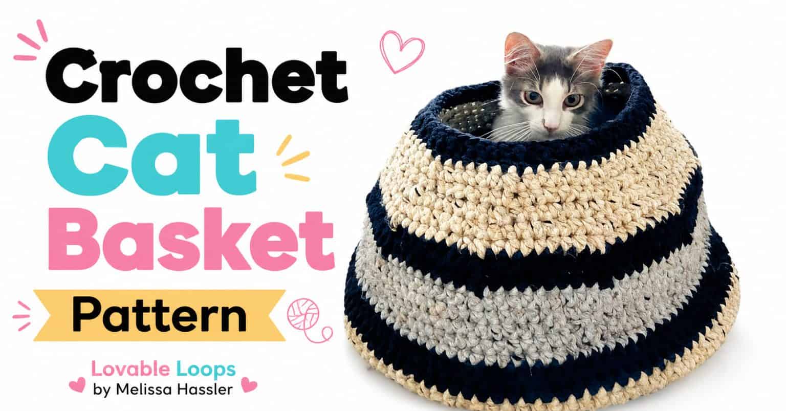Free crochet cat pod pattern | cozy cat basket